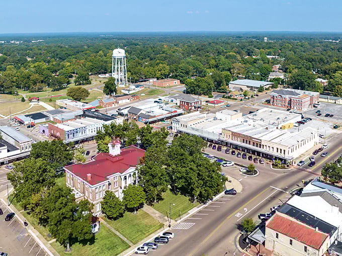 Holly Springs' historic Turnage Drug Store anchors a downtown where retirement dollars stretch like Mississippi summer evenings.