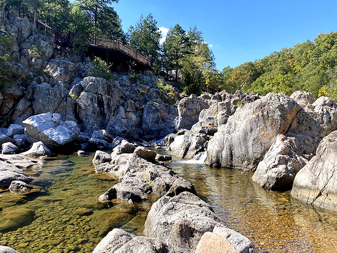 Johnson's Shut-Ins creates nature's perfect water park. These ancient rocks have been sculpted by rushing water into natural slides and pools.