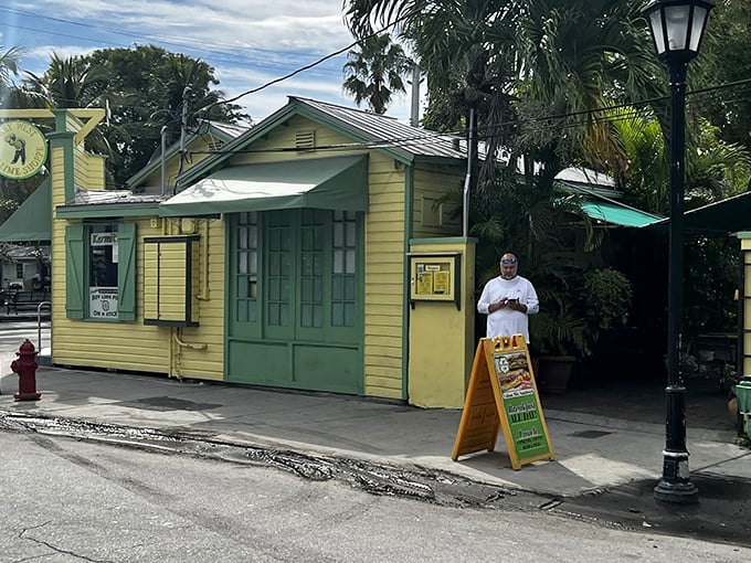 Kermit's cheerful yellow building with that iconic lime slice door&mdash;like finding the entrance to Willy Wonka's citrus factory.