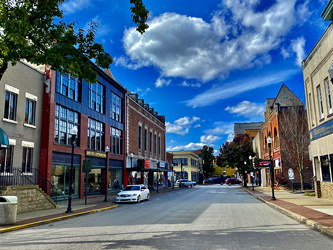 Meadville's charming Main Street beckons with colorful storefronts and blue skies. Small-town Pennsylvania at its most picturesque&mdash;where your wallet can finally breathe easy!