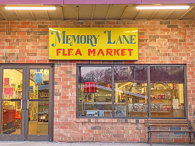 Memory Lane's bright yellow sign delivers on its promise &ndash; a nostalgic journey through yesterday's treasures awaits inside.