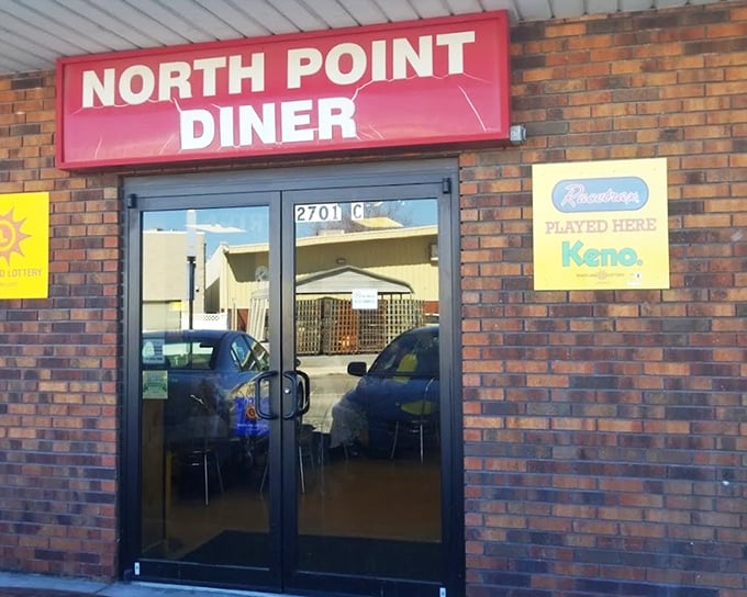 North Point Diner keeps it real with no-nonsense brick exteriors and a promise of hearty meals that grandmother would approve of.