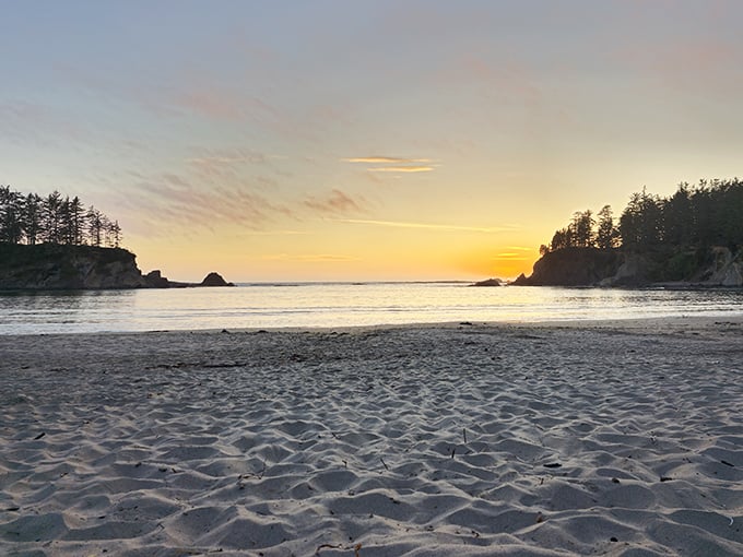 Sunset Bay lives up to its name with golden hour magic. No filter needed for this Instagram moment!