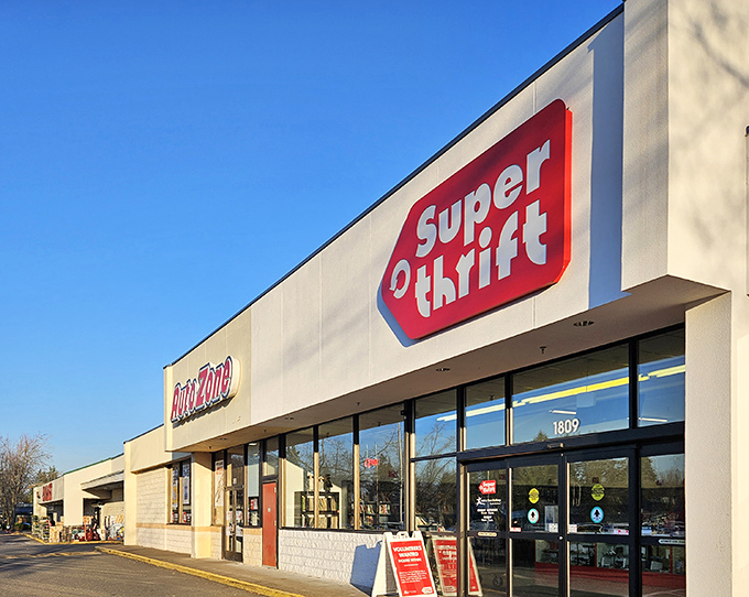 Oregon City's SuperThrift shares space with AutoZone, proving good deals and good parts make perfect neighbors.
