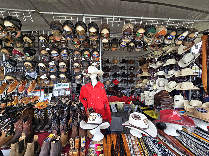 Hat heaven or boot bonanza? This vendor has enough Western wear to outfit an entire season of "Yellowstone"&mdash;just add Kevin Costner.