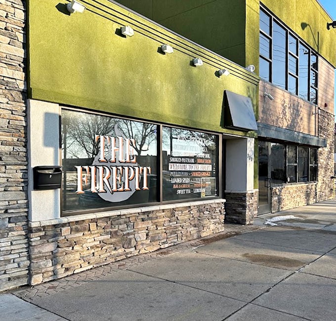 The Firepit's stone exterior hints at the primal cooking methods waiting inside. Fire plus meat equals happiness.