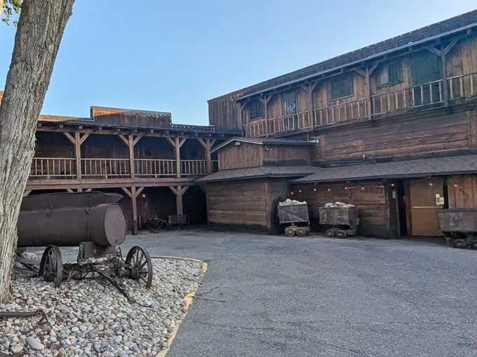 Rustic wooden charm that makes you feel like you're dining in a friendly frontier town.