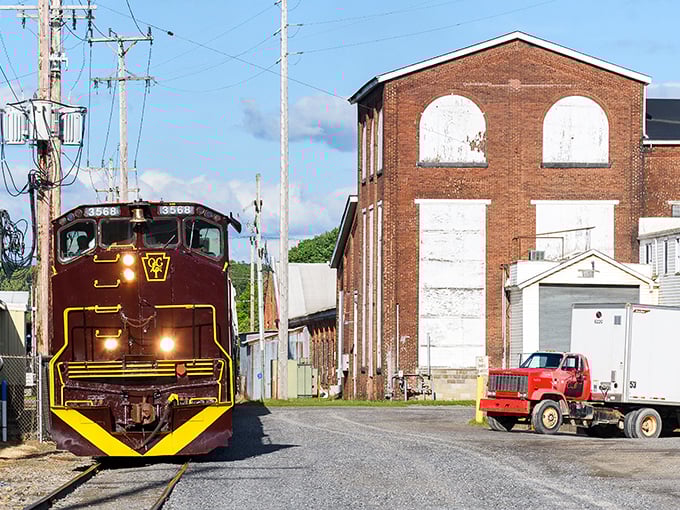 Historic railroad tracks meet small-town America where industry and community have lived side by side for generations.