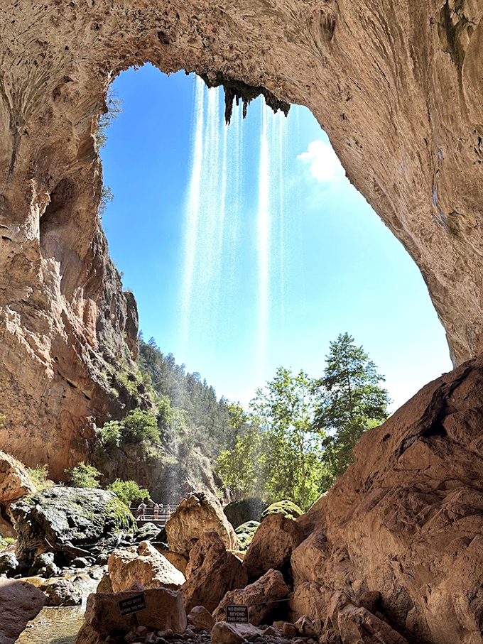 Nature's masterpiece: Tonto Natural Bridge. That waterfall didn't just happen overnight &ndash; it took millions of years of persistence.