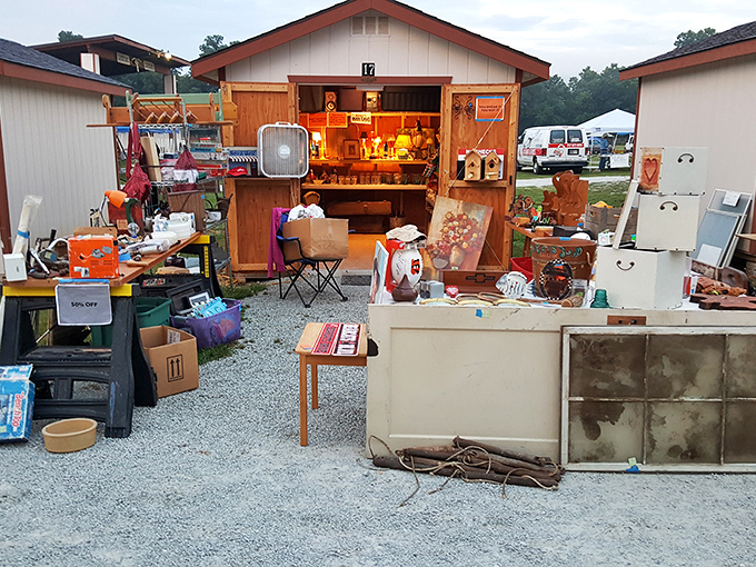 White's Farm transforms ordinary sheds into extraordinary boutiques where rustic charm meets bargain-hunting bliss.