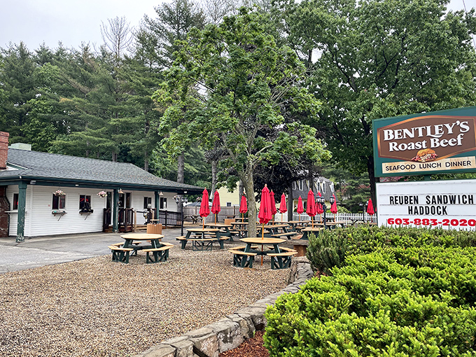 Picnic tables and outdoor charm make Bentley's feel like the neighborhood cookout you never want to leave. Hot dog perfection awaits!