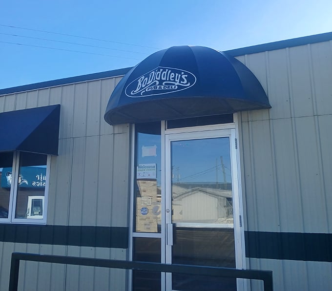 The blue awning of Bo Diddley's marks the spot where sandwich cravings are satisfied with generous, two-handed creations.