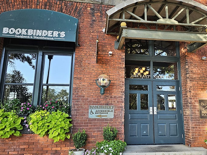 Those blue doors at Bookbinder's might as well be the gates to flavor heaven&mdash;complete with a garden welcome.