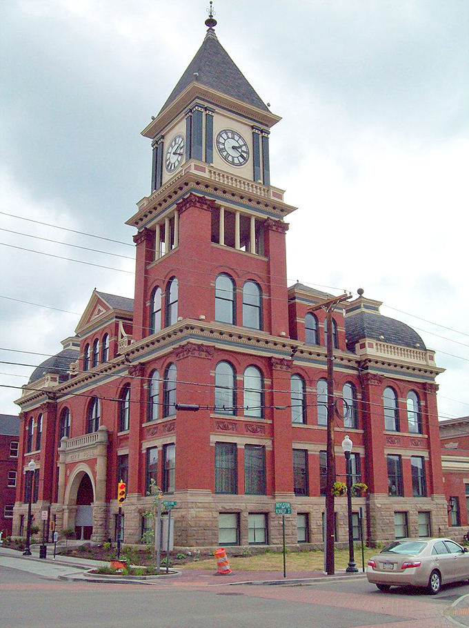 Bradford's courthouse with its impressive clock tower stands tall, a reminder of the town's rich heritage amid affordable living costs.