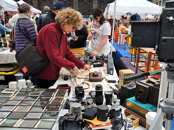 The serious collector examines vintage treasures with focused curiosity &ndash; Chelsea Flea rewards those who know exactly what they're looking for.