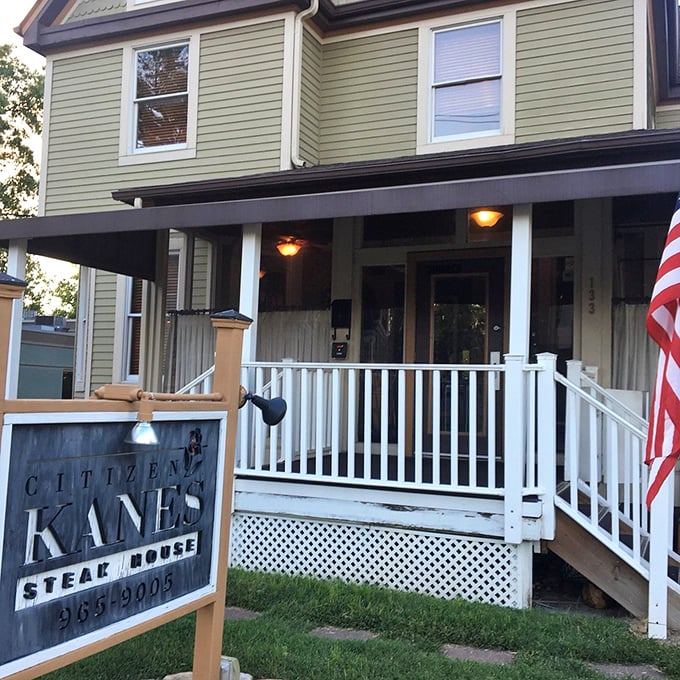 This isn't just a house&mdash;it's a steak sanctuary disguised as your fancy friend's porch. That American flag promises patriotic portions.