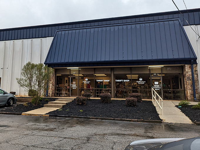 The clean lines and welcoming facade hint at curated selections where gently used means genuinely nice merchandise.