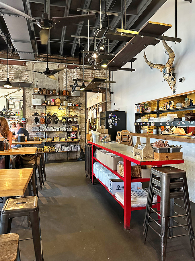 When exposed brick and hanging skulls create atmosphere, you know the food takes no prisoners.