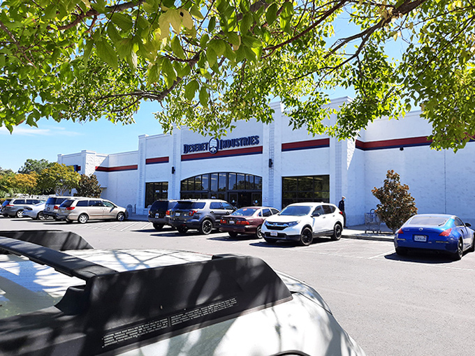 Shaded by trees and bathed in sunshine, this DI location offers a department store experience at yard sale prices.