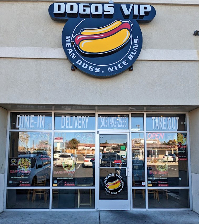 The clean, modern storefront might look corporate, but the Sonoran-style dogs inside are anything but ordinary.