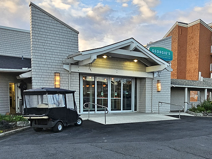 Clean lines and coastal colors make Georgie's instantly recognizable. Where Newport's seafood scene meets contemporary style.