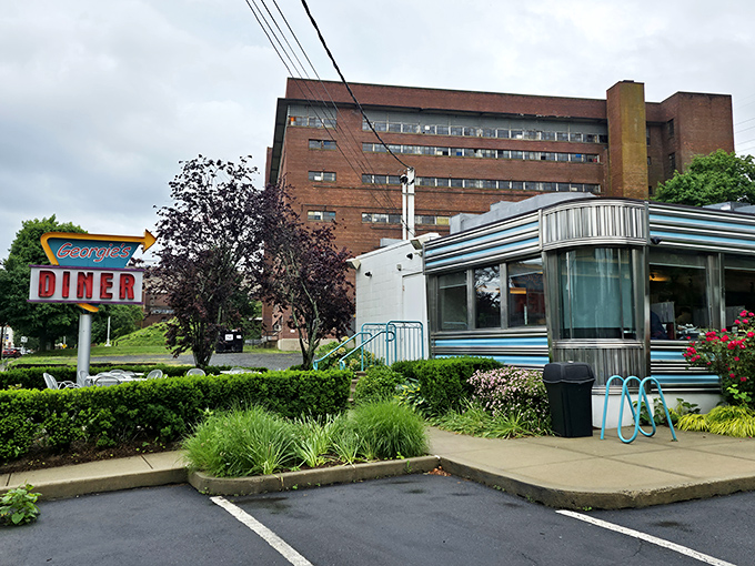 That vintage sign at Georgie's has witnessed decades of first dates, family breakfasts, and late-night philosophical discussions.