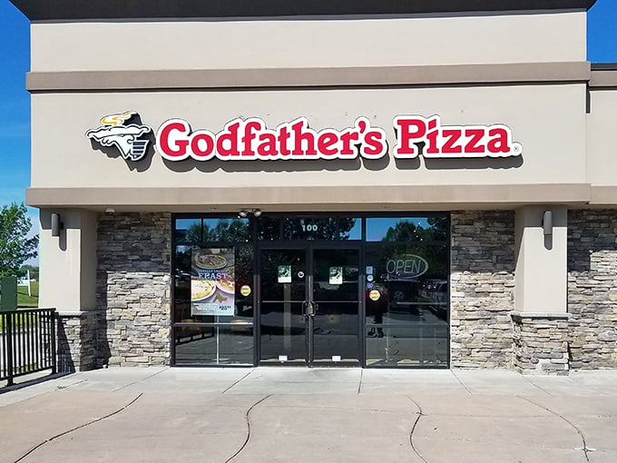 The stone facade might look fancy, but inside it's all about that thick, hearty pizza that's pure Nebraska comfort.