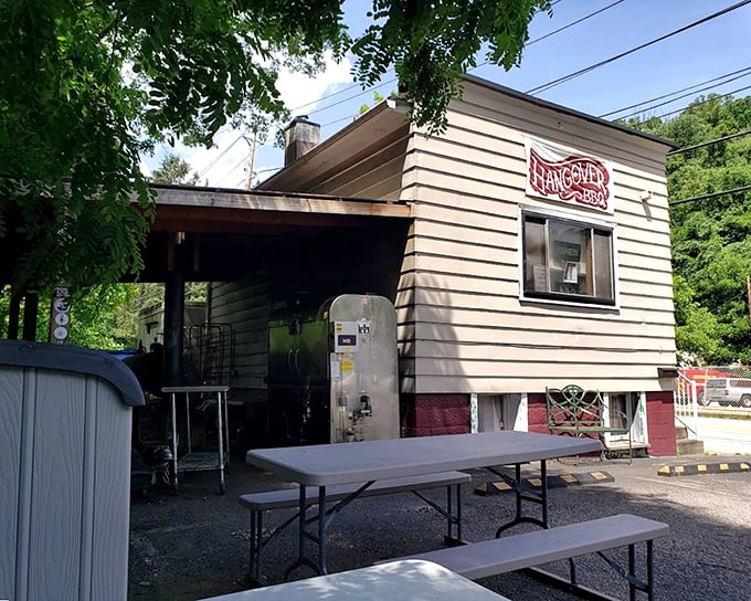 Simple picnic tables outside Hangover BBQ offer the perfect stage for their smoky masterpieces. No frills needed when the meat speaks this loudly!