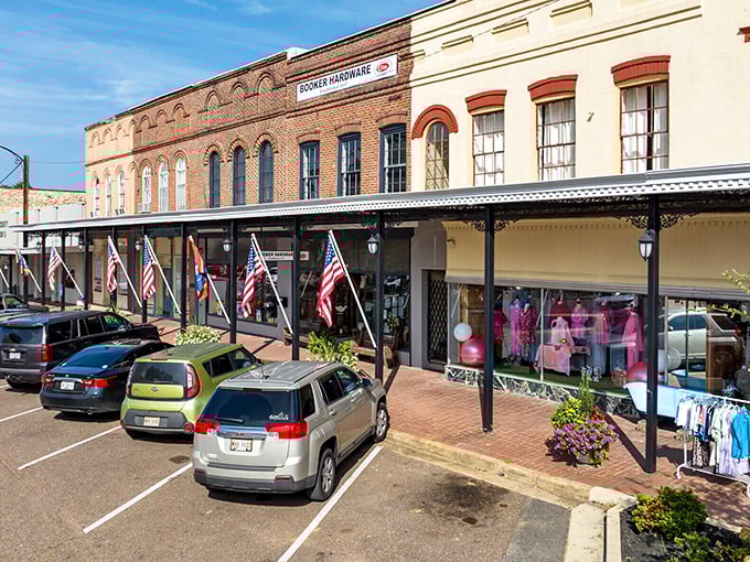 The stately Mississippi National Bank building stands watch over Holly Springs' remarkably affordable downtown scene.