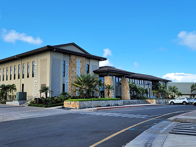 Modern meets tradition in Laʻie's architectural showstopper! Even the clouds seem to pause for a better look at this island beauty.