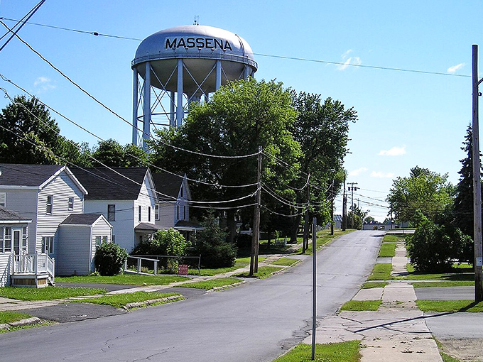 Massena's water tower watches over neighborhoods where housing costs don't tower over your retirement budget. That's something worth raising a glass to!