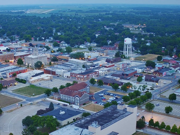 From this bird's-eye view, Newton looks like a model train set where every building has character and charm.