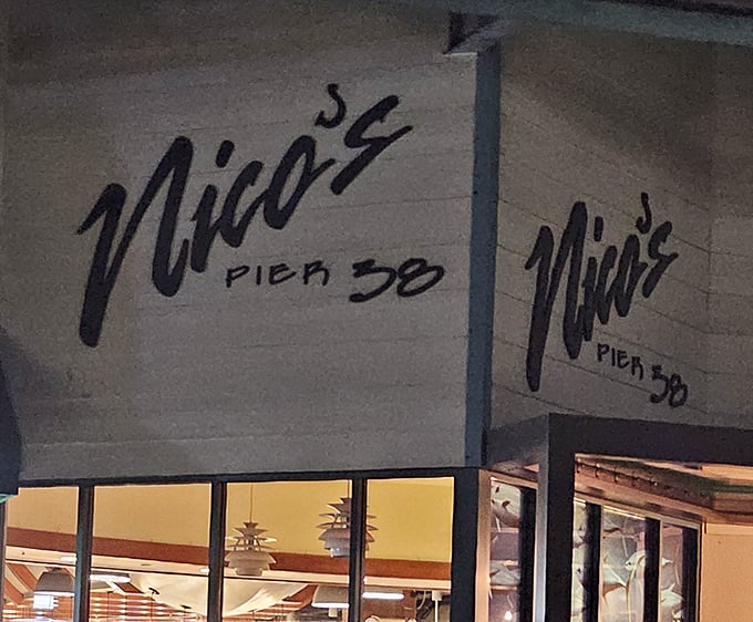 When evening falls, Nico's stylish script beckons seafood pilgrims like a lighthouse guiding hungry sailors to harbor.