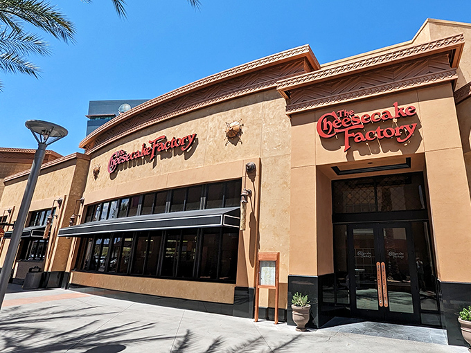 The Cheesecake Factory glows like an edible mirage &mdash; golden tones, sweet aromas, and pure comfort in every slice.