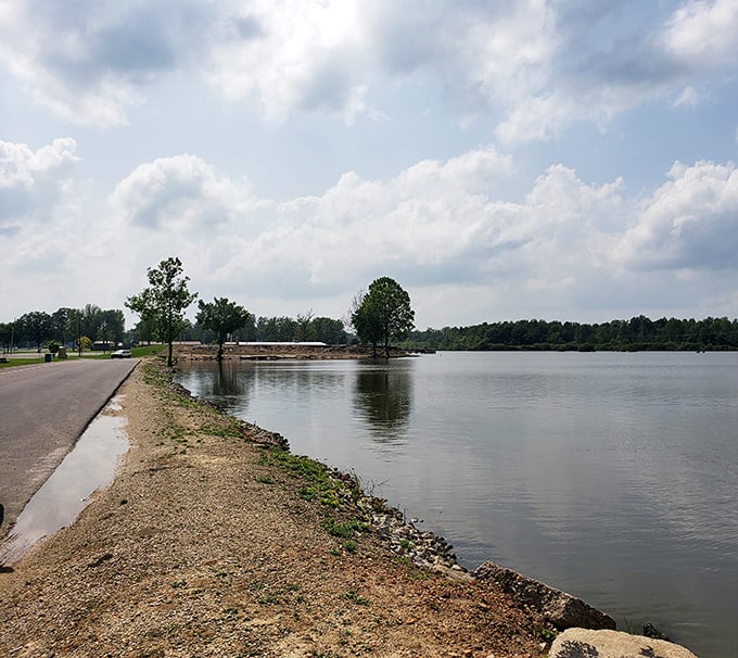 The serene waters near Paragould reflect more than just clouds&mdash;they mirror the peace of mind that comes with affordable living.