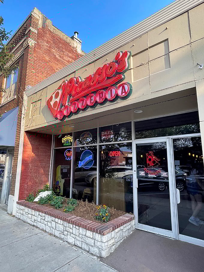 Art meets appetite at this downtown gem. Those neon signs in the window are like a bat signal for pizza lovers.