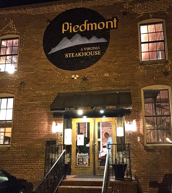 By night, Piedmont's warm glow invites you into a world of perfectly aged beef and small-town hospitality. Worth the drive to Culpeper!