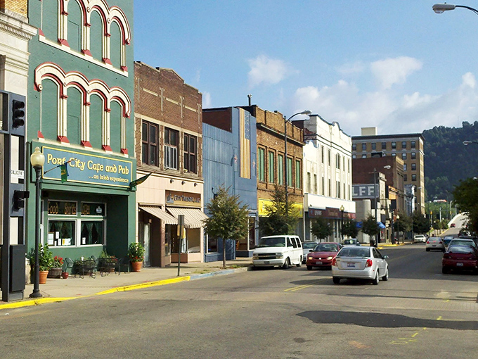 Colorful awnings welcome shoppers to Portsmouth's downtown, where your retirement dollars stretch like your favorite comfy sweater.
