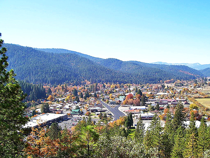 Quincy's historic buildings stand proud against the Sierra backdrop, like architectural time travelers refusing to join the modern rush.