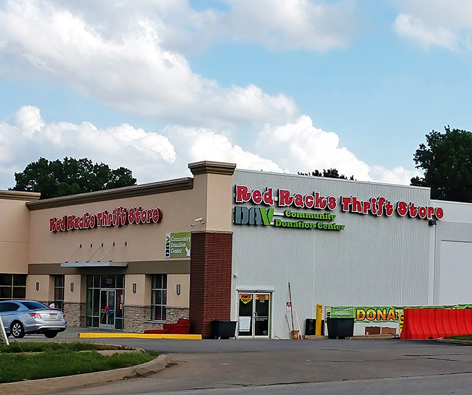 This Red Racks location offers both shopping salvation and a convenient donation center &ndash; the perfect virtuous cycle for your closet.