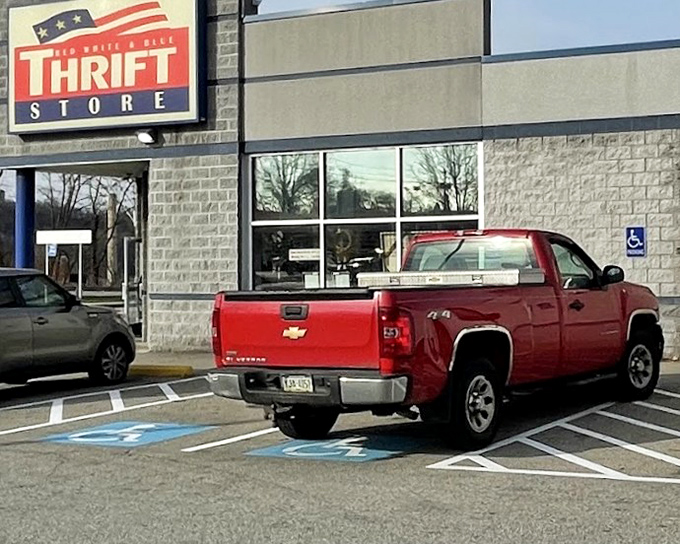 The bright sign beckons like an old friend, promising adventures in thrifting for the budget-conscious explorer.