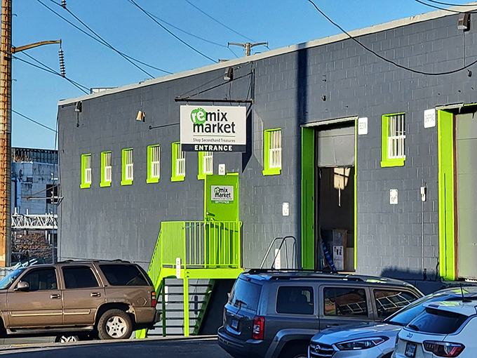 The modern warehouse aesthetic promises a curated thrift experience that feels more boutique than basement sale.