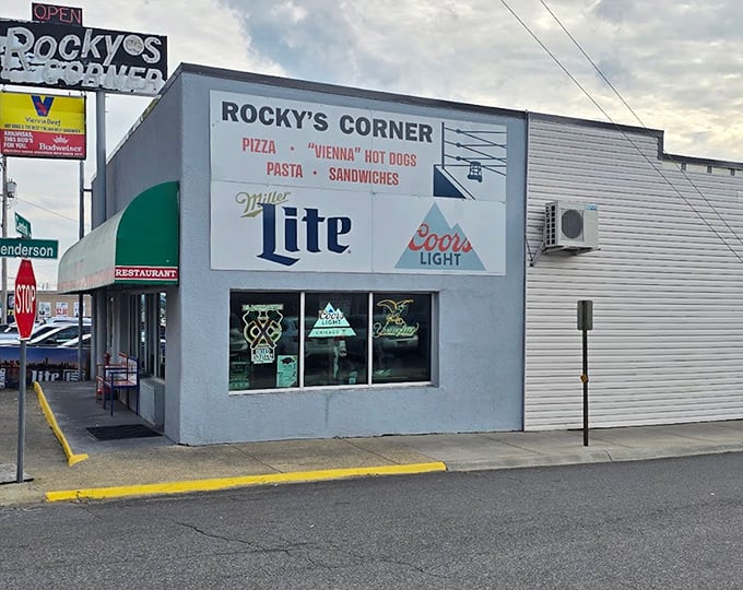 The simple gray exterior of Rocky's hides a boxing-themed pizza paradise that packs a flavor punch worthy of Rocky Balboa.