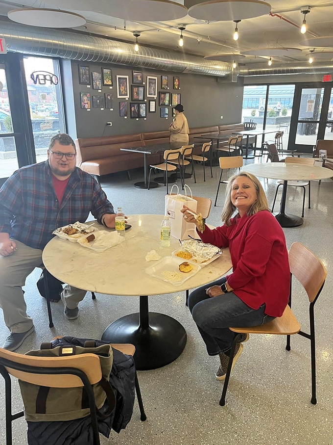 Modern industrial design meets traditional soul food in this bright, welcoming Iowa City space.