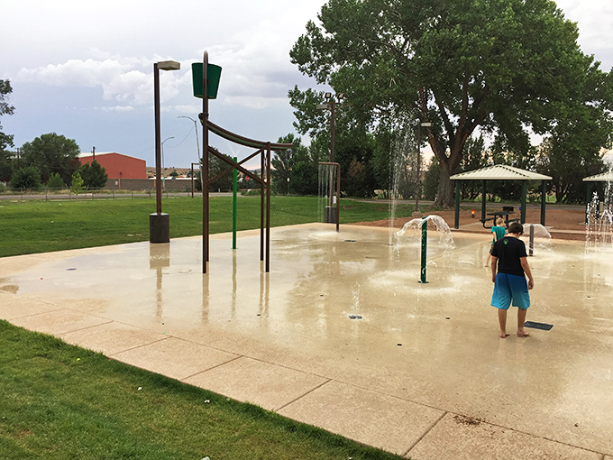 Snowflake's splash pad offers desert-dwellers sweet relief from Arizona heat. Where grandkids can frolic while grandparents watch from shaded benches!