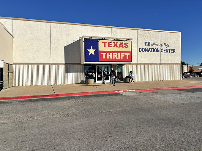 Blue, red, and white never looked so inviting - especially when they're advertising wallet-friendly shopping adventures. 