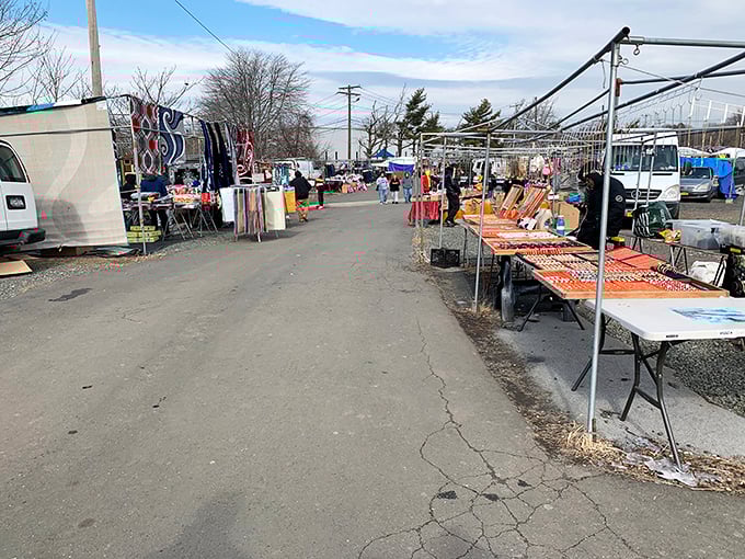 Urban treasure hunting at its finest. The Boulevard Flea Market spreads out under New Haven skies, promising discoveries around every corner.