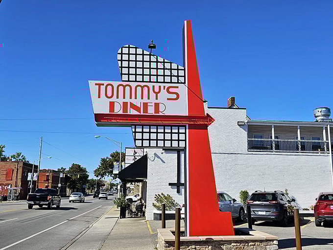 Tommy's Diner sign - That retro sign isn't just neon and metal&mdash;it's a promise of milkshakes thick enough to require commitment and a good spoon.