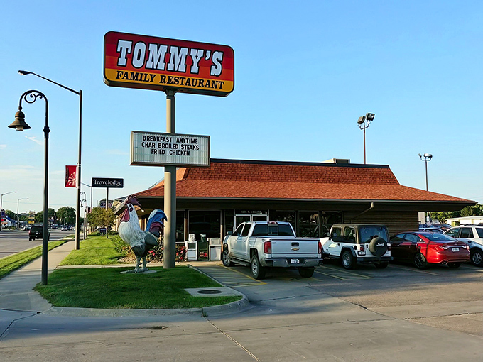 That rooster isn't just for show &ndash; it's crowing about Tommy's legendary morning meals that keep the parking lot full.