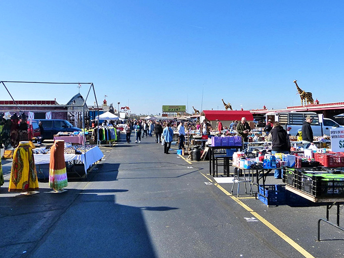 A sea of vendors stretches to the horizon at Traders World, where one person's castoffs become another's treasures.